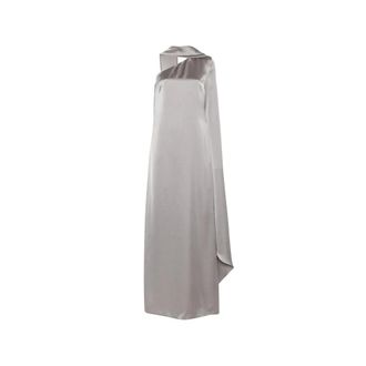 Solace London Newman One-shoulder Cape Maxi Dress