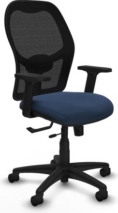 Piqueras y Crespo Stuhl aus Netzgewebe mit 2D-Armen, h&ouml;henverstellbare Lendenwirbelst&uuml;tze, ausgestattet mit Syncro/Traslack und Schneideschaum, mit Nylonrollen 50 mm, S