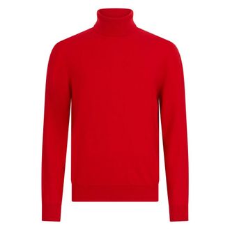 Malo Homme, Pulls, Rouge, Taille: XL Pull Col Roul&eacute; en Cachemire
