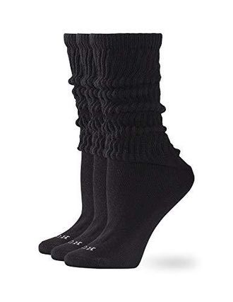 Hue Lot de 3 paires de chaussettes amples pour femme, Noir/noir/noir, taille unique