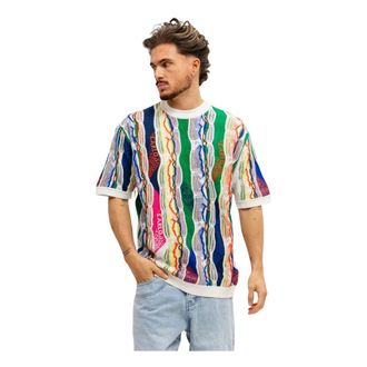 Carlo Colucci Homme, Tops, Multicolore, Taille: M T-Shirt &agrave; col rond