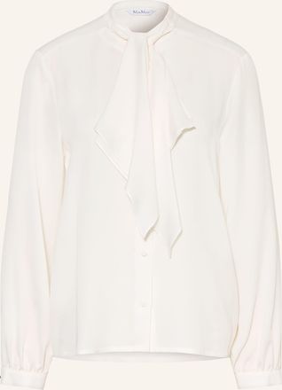 Max Mara Schluppenbluse Leccio Aus Seide weiss