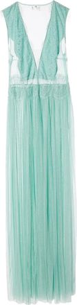 Elisabetta Franchi robe pre-owned &agrave; d&eacute;tails en dentelle - Vert