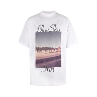 Blue Sky Inn Baumwoll-T-Shirt mit bedrucktem Design - - Tops - Herren - Wei&szlig; - M