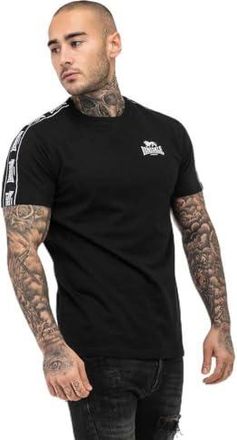 Lonsdale London BRINDISTER Homme T-Shirt Manches Courtes Noir XXL 100% Coton Regular/Coupe Standard
