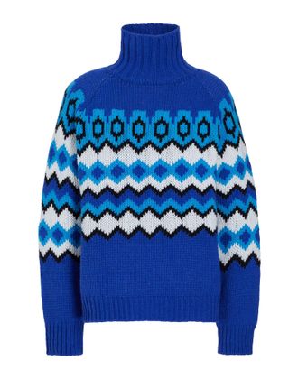 8 by YOOX WOOL BLEND JACQUARD MOCK NECK JUMPER