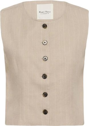 Part Two Femme, Blouses et Chemises, Beige, Taille: 48 FR Pinstripe Blouse