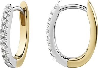 Zeeme Basic Klappcreolen 925/- Sterling Silber rhodiniert und vergoldet Zirkonia