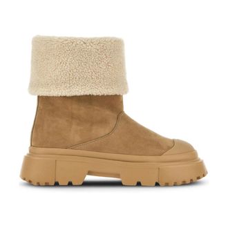 Hogan H619 Stiefelette mit Kunstfell - - Shoes - Damen - Braun - 39 EU