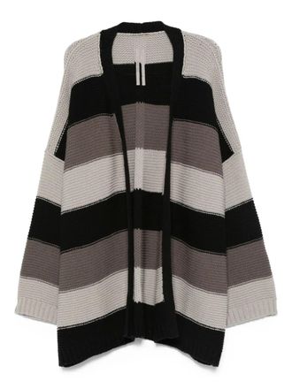 Rick Owens cardigan en laine rayures - Noir