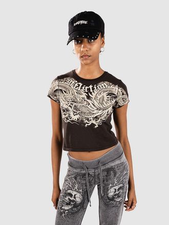 Affliction Flaming Dragon T-Shirt dk.tobacco brown