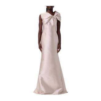 Alberta Ferretti Femme, Robes, Beige, Taille: 34 FR Robe Élégante Asymétrique en Soie