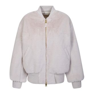 Blanca Vita Femme, Vestes, Blanc, Taille: 36 FR Veste Bomber Blanche en Fausse Fourrure