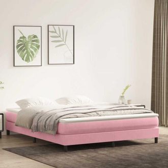 vidaXL Boxspringbett ohne Matratze Rosa 180x220 cm Samt vidaXL