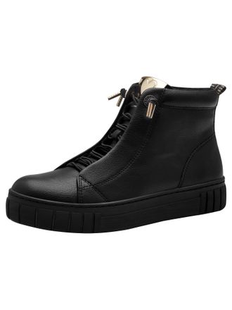 Marco Tozzi Damen Stiefeletten zum Schn&uuml;ren ohne Absatz mit Rei&szlig;verschluss, Schwarz (Black), 36 EU