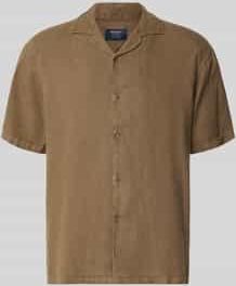 Mc Neal Regular Fit Leinenhemd mit Reverskragen