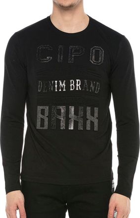 Cipo & Baxx Herren Sweatshirt CL374 Schwarz - Stylischer Pullover im Modernen Streetwear Look mit Rundhals & Print - Bequemer Sweater für Alltag, Freizeit & Party
