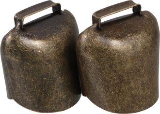 Exceart 2 STK Tierische Hängende Glocke Bastelglocken Hund Türklingel Stahlkuhglocke Alte Glocke Schafglocke Bronzeglocken Haustier-Anti-Verlust-Glocken DIY C