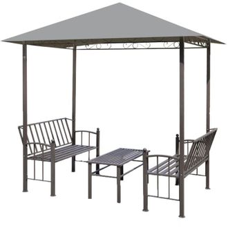vidaXL Vidaxl - Chapiteau de jardin avec table et bancs 2,5x1,5x2,4m Anthracite