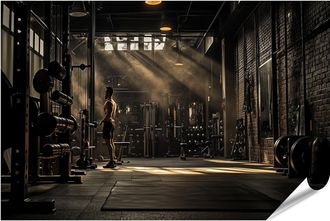 Islandburner XXL Bild Poster Morgensonne im Fitnessstudio f&uuml;r Fitnessraum Fitness-Enthusiasten Sportgesch&auml;ft Premium Bilder Fotodruck