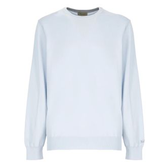 Woolrich Homme, Pulls, Bleu, Taille: M Pull Coton Bleu Clair Femme Brod&eacute;