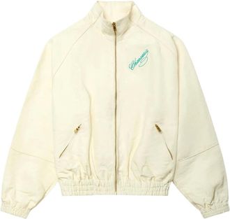 Willy Chavarria Homme, Vestes, Beige, Taille: XL Veste en m&eacute;lange de viscose avec broderie sur le devant