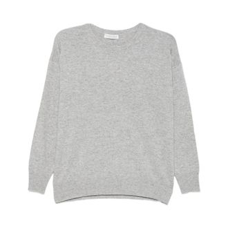 Le Tricot Perugia Langarm-Strickpullover mit Rundhalsausschnitt - - Knitwear - Damen - Grau - XS