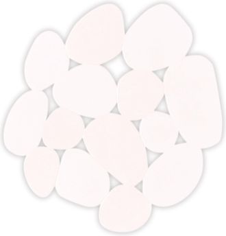 MSV Duschmatte Badematte Badewanneneinlage Anti Rutsch Pads Kieselstein - 4 Stück - antibakteriell rutschfest mit Saugnäpfen - Weiß - ca. 13 x 11 cm