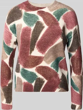 Apricot Strickpullover im Allover-Look mit Rundhalsausschnitt