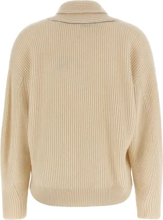Brunello Cucinelli Ribbed Cashmere Sweater - Beige