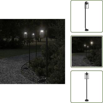vidaXL The Living Store - Wegeleuchte Schwarz 100 cm Edelstahl - Wegeleuchte - Edelstahl - Au&szlig;enstehleuchte - Gartenlampe - LED-Lampe