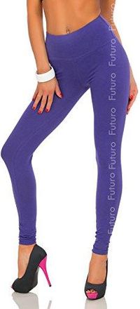 FUTURO FASHION Legging long - extensible/taille haute - poches - tailles 36 &agrave; 50 - LPK - Violet - 36