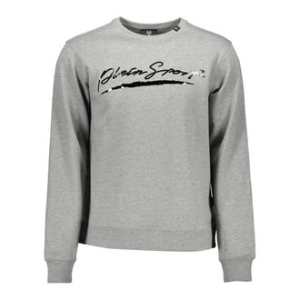 Plein Sport Homme, Sweatshirts et sweats &agrave; capuche, Gris, Taille: XL Sweat Gris avec Impression et Manches Longues