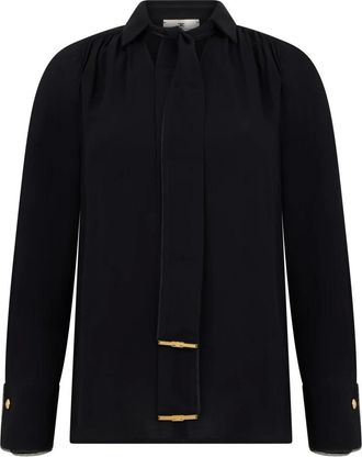 Elisabetta Franchi Femme, Blouses et Chemises, Noir, Taille: 40 FR Hauts