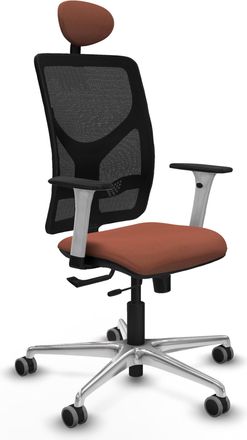 Piqueras y Crespo Schreibtischstuhl mit Armlehnen und hoher R&uuml;ckenlehne, h&ouml;henverstellbare Lendenwirbelst&uuml;tze und festes Kopfteil, ausgestattet mit Syncro/Traslack und 