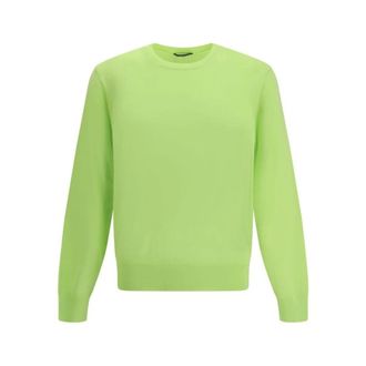 Tom Ford Homme, Pulls, Vert, Taille: M Pull en coton &agrave; col rond