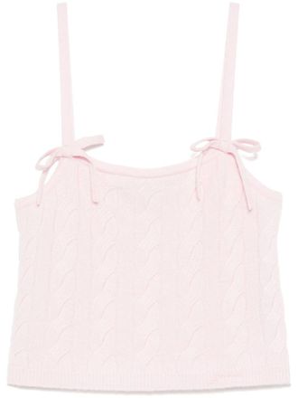 Ganni gilet &agrave; d&eacute;tail de noeud - Rose