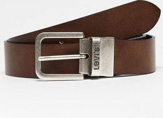 Levi's Ceinture réversible en cuir avec boucle à logo - Marron/noir-Multicolore
