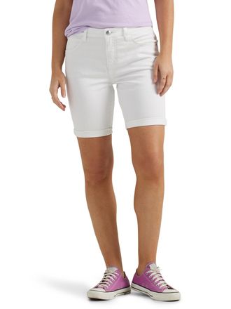 Lee Damen Legend&auml;re Denim-Bermuda Jeans-Shorts, Weiss/opulenter Garten, 42