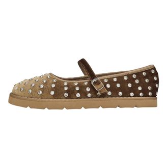 La Carrie Ballerinas mit Samt und Strasssteinen - - Shoes - Damen - Braun - 39 EU