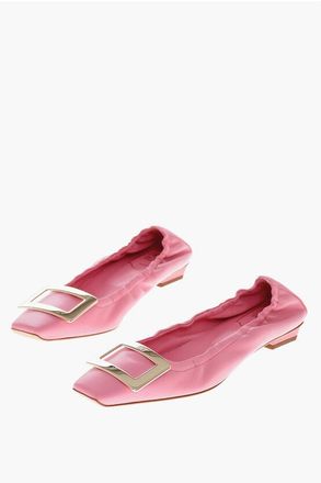 Roger Vivier Leder-Ballerinas BELLE VIVIER mit quadratischer Spitze Gr&ouml;&szlig;e 38,5