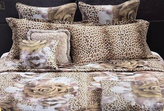 Roberto Cavalli Bettwäsche-Set - 100% Baumwolle - inklusive 1 Spannbettlaken + 1 Bettlaken + 2 Kissenbezüge 50 x 80 cm - Einzelbett, Doppelbett, King Size - Bettwäsch