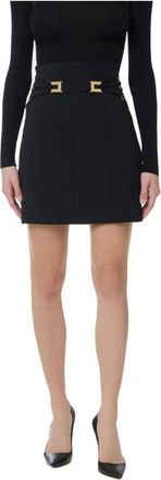 Elisabetta Franchi Femme, Jupes, Noir, Taille: 36 FR Jupe &agrave; boucle