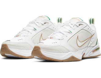 Nike Trainingsschuh NIKE NIKE AIR MONARCH IV, Herren, Gr. 45,5, wei&szlig;, metallic gold, phantom, lucky gr&uuml;n, Leder, Synthetik, Schuhe, Topseller
