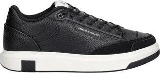 A|X Armani Exchange Baskets avec empi&egrave;cements en daim et finition grain&eacute;e - Homme - Chaussures - Noir - Taille: 40 EU