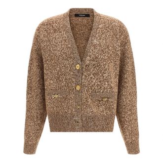 Versace Moulin Cashmere-Blend Strick-Boxy-Cardigan - - Knitwear - Damen - Beige - S