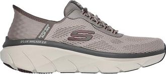 Skechers Dlux Walker 2.0 Rezinate Baskets à Enfiler Mains Libres pour Homme, Taupe, 42.5 EU
