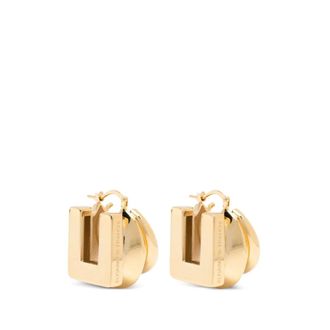 Elisabetta Franchi Femme, Accessoires, Jaune, Taille: ONE Size Logo Earrings