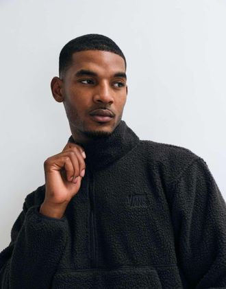 Vans Shepard Half-Zip Polar-Fleece-Pullover mit Viertelrei&szlig;verschluss - schwarz