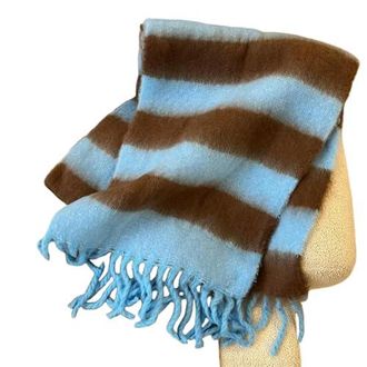 Generic QXDZSW &Eacute;charpe dhiver en cachemire pour femme avec rayures &eacute;paisses et chaudes, C-015F, taille unique